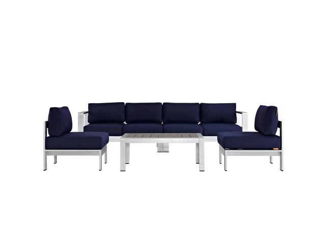 Click here for Shore 5 Piece Outdoor Patio Aluminum Sectional Sof... prices