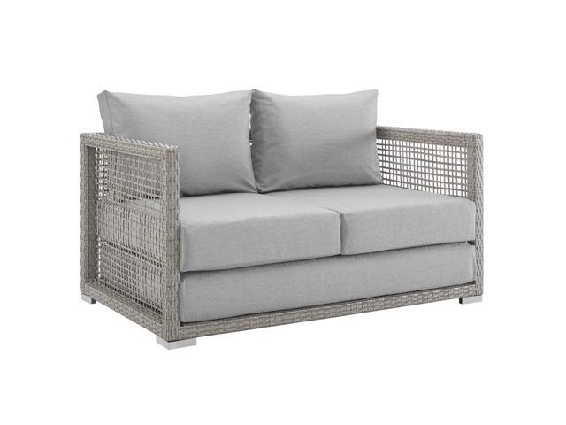 Click here for Aura Outdoor Patio Wicker Rattan Loveseat - Gray G... prices