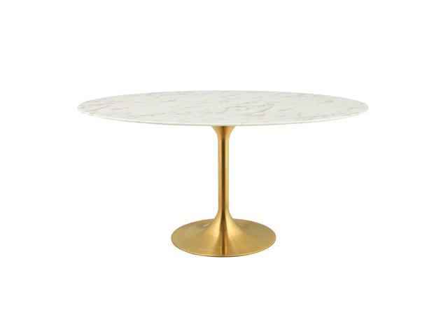 Click here for Lippa 60 Oval Dining Table - Gold White prices