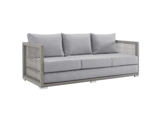 Click here for Aura Outdoor Patio Wicker Rattan Sofa - Gray Gray prices
