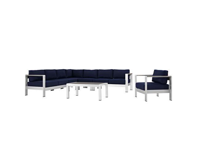Click here for Shore 7 Piece Outdoor Patio Aluminum Sectional Sof... prices