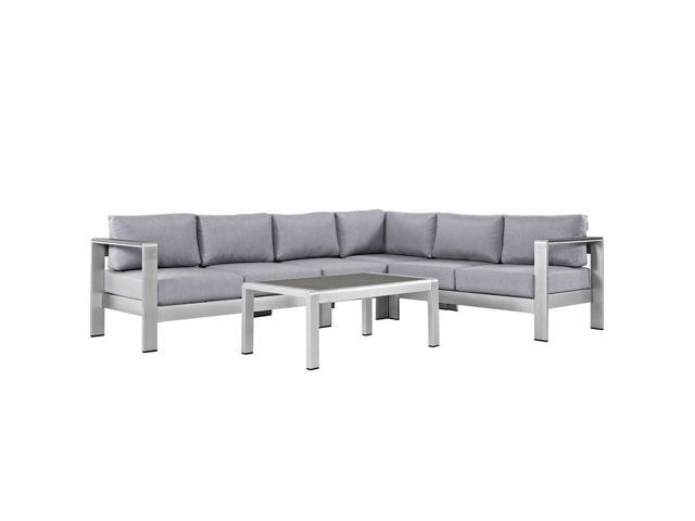 Click here for Shore 5 Piece Outdoor Patio Aluminum Sectional Sof... prices