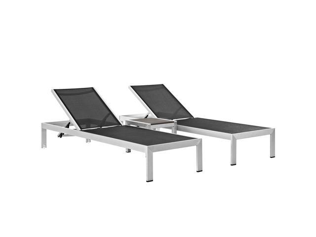 Click here for Shore 3 Piece Outdoor Patio Aluminum Set - Silver... prices