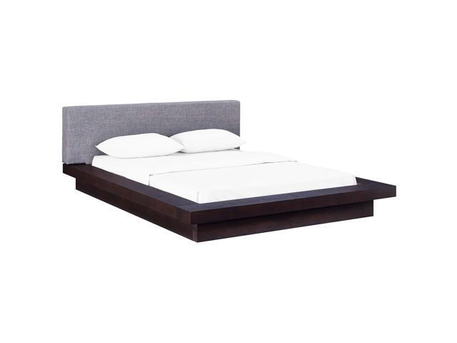 Click here for Freja Queen Fabric Platform Bed - Cappuccino Gray prices