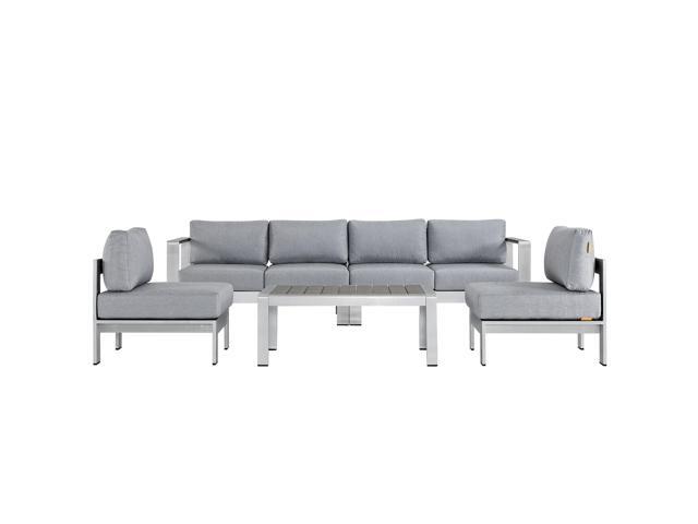 Click here for Shore 5 Piece Outdoor Patio Aluminum Sectional Sof... prices