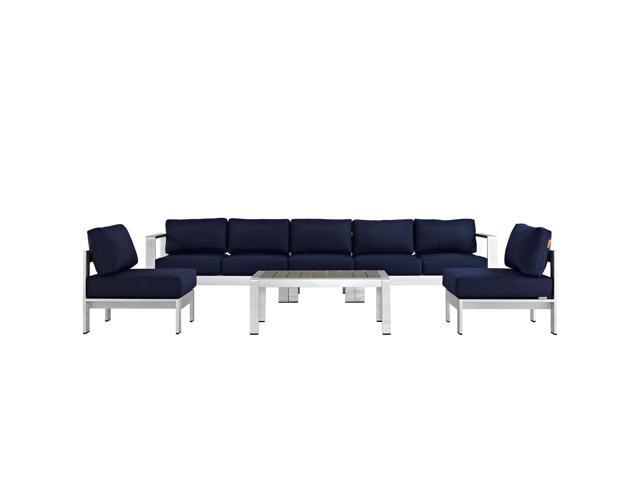 Click here for Shore 6 Piece Outdoor Patio Aluminum Sectional Sof... prices