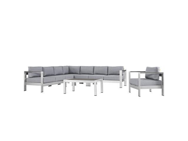 Click here for Shore 7 Piece Outdoor Patio Aluminum Sectional Sof... prices