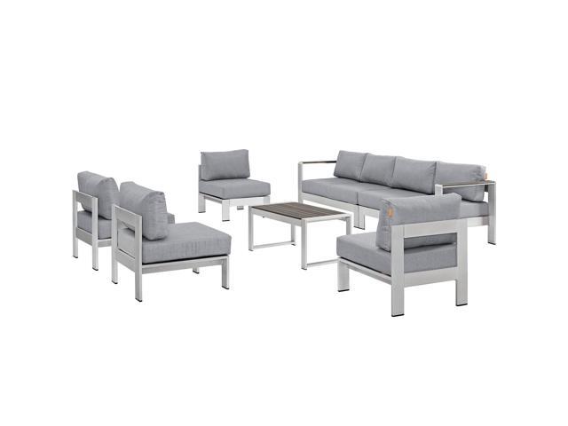 Click here for Shore 7 Piece Outdoor Patio Sectional Sofa Set - S... prices