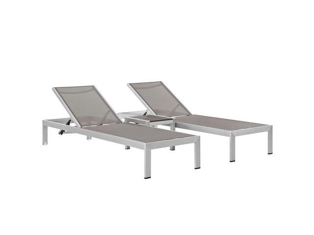 Click here for Shore 3 Piece Outdoor Patio Aluminum Set - Silver... prices