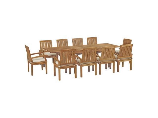 Click here for Marina 11 Piece Outdoor Patio Teak Outdoor Dining... prices