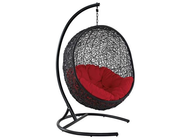 Click here for Encase Swing Outdoor Patio Lounge Chair - Red prices