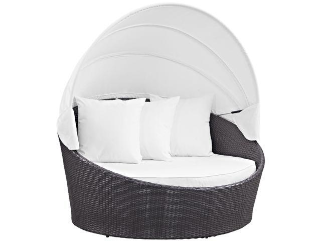 Click here for Convene Canopy Outdoor Patio Daybed - Espresso Whi... prices