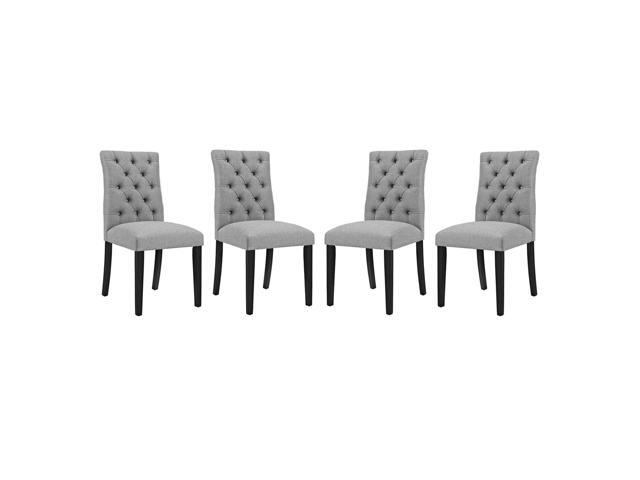 Click here for Duchess Dining Chair Fabric Set of 4 - Light Gray prices