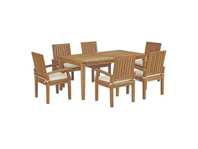 Click here for Marina 7 Piece Outdoor Patio Teak Outdoor Dining S... prices
