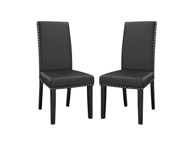 Click here for Parcel Dining Side Chair Vinyl Set of 2 - Black prices