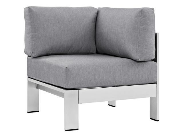 Click here for Shore Outdoor Patio Aluminum Corner Sofa - Silver... prices