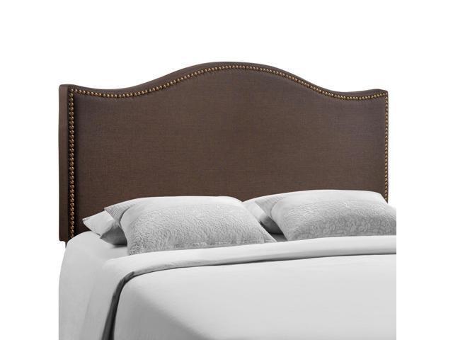 Click here for Curl Queen Nailhead Upholstered Headboard - Dark B... prices