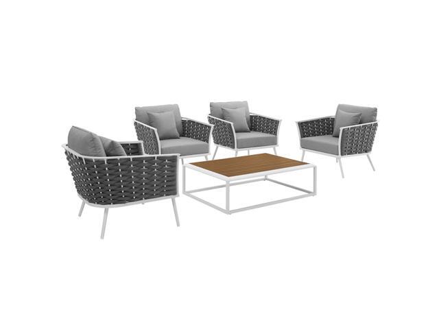 Click here for Stance 5 Piece Outdoor Patio Aluminum Sectional So... prices