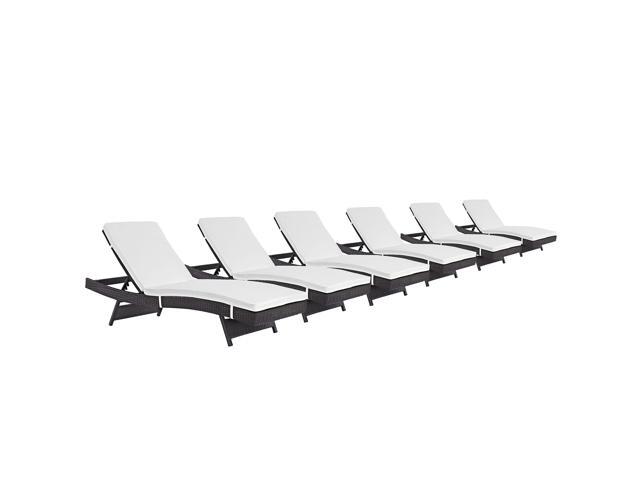 Click here for Convene Chaise Outdoor Patio Set of 6 - Espresso W... prices