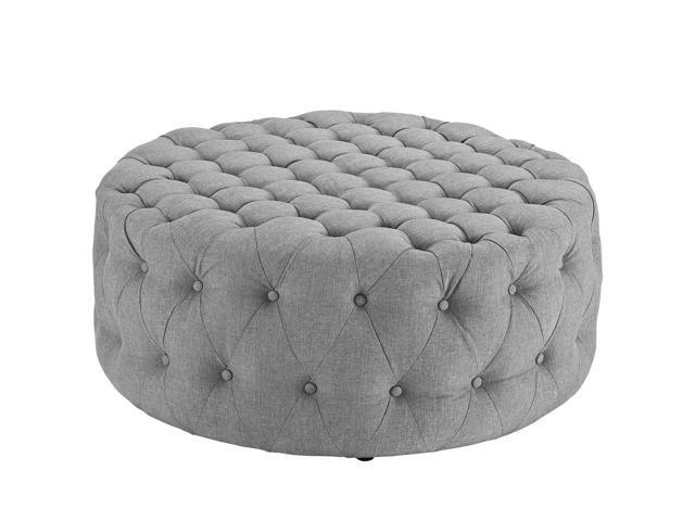 Click here for Amour Upholstered Fabric Ottoman - Light Gray prices