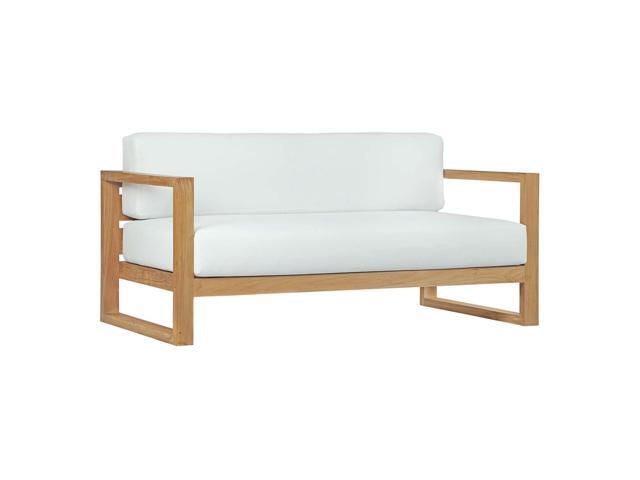 Click here for Upland Outdoor Patio Teak Sofa - Natural White prices