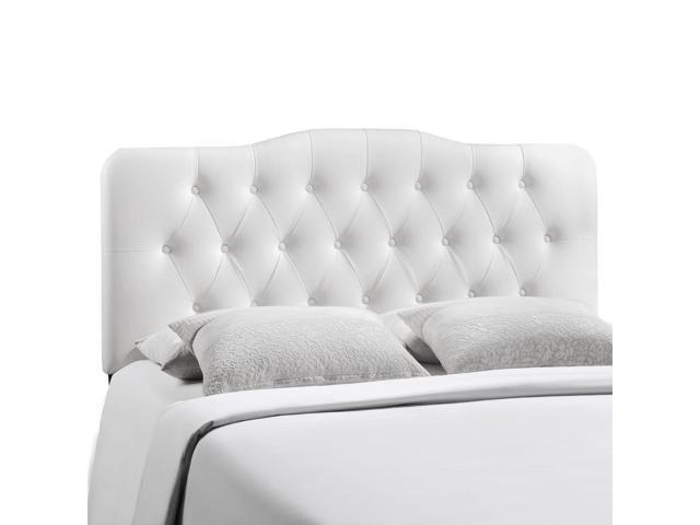 Click here for Annabel Full Upholstered Vinyl Headboard - White prices
