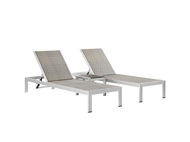 Click here for Shore 3 Piece Outdoor Patio Aluminum Set - Silver... prices