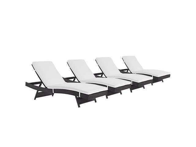 Click here for Convene Chaise Outdoor Patio Set of 4 - Espresso W... prices
