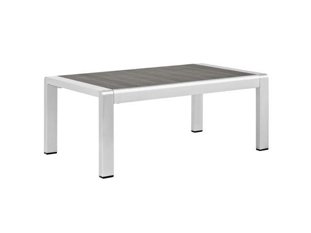 Click here for Shore Outdoor Patio Aluminum Coffee Table - Silver... prices