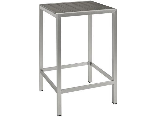 Click here for Shore Outdoor Patio Aluminum Bar Table - Silver Gr... prices