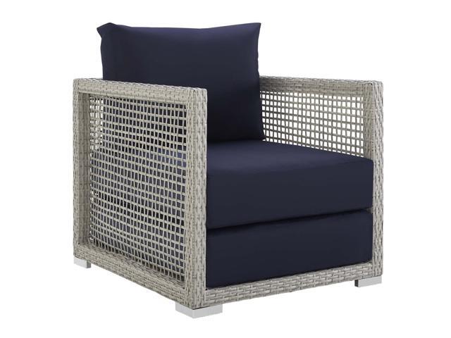 Click here for Aura Rattan Outdoor Patio Armchair - Gray Navy prices