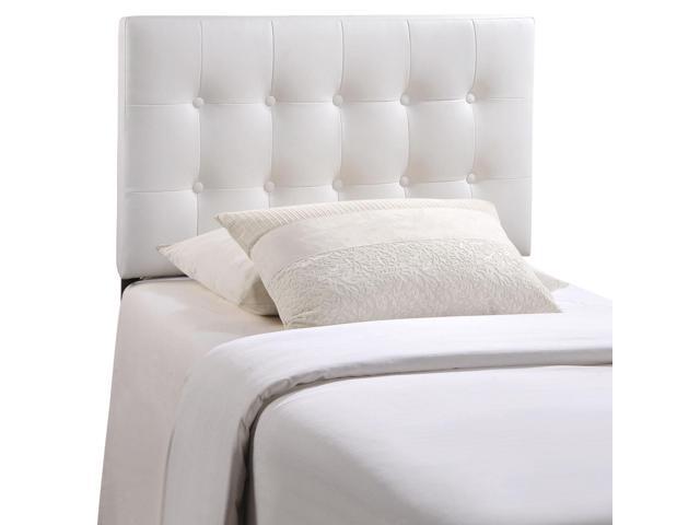 Click here for Emily Twin Upholstered Vinyl Headboard - White prices