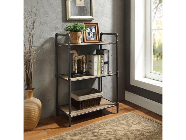 Click here for Itzel - Bookshelf Antique Oak & Sandy Gray prices