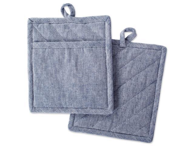 Click here for DII Blue Solid Chambray Potholder (Set of 2) prices