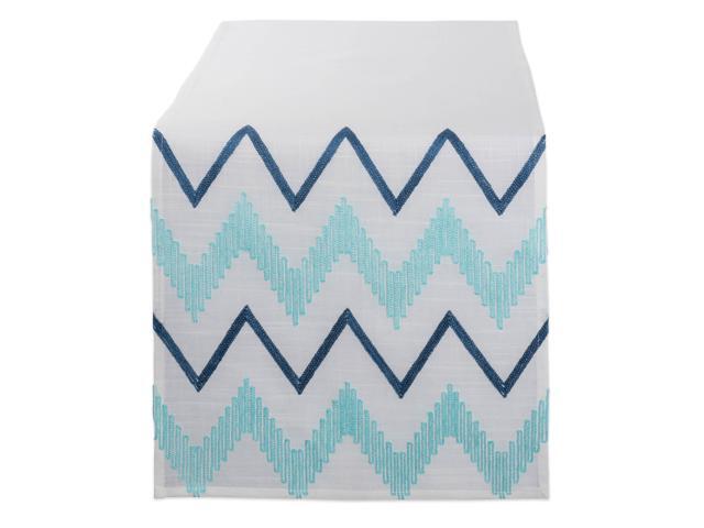 Click here for DII Off White Base Embroidered Chevron Table Runne... prices