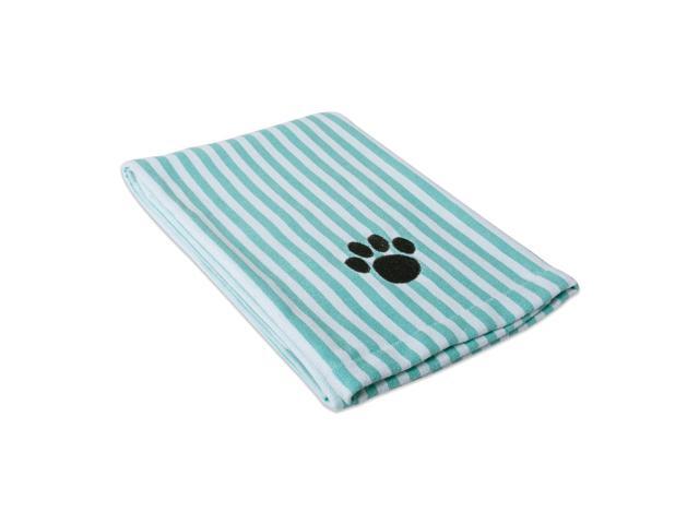 Click here for DII Aqua Stripe Embroidered Paw Pet Towel prices