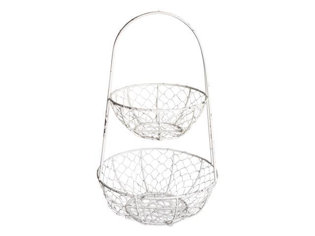 Click here for DII Chicken Wire Tiered Stand Antique White prices
