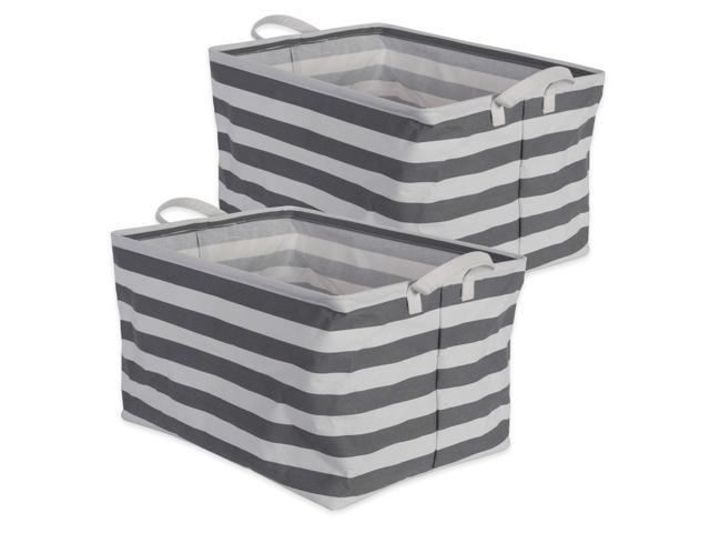 Click here for DII Pe Coated Cotton/Poly Laundry Bin Stripe Gray... prices