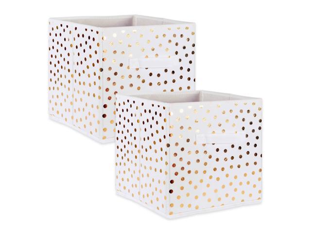 Click here for DII Nonwoven Polyester Cube Small Dots White/Gold... prices