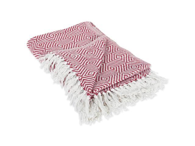 Click here for DII Barn Red X-Diamond Geometric Throw prices
