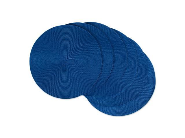 DII Nautical Blue Round Polypropylene Woven Placemat (Set of 6)
