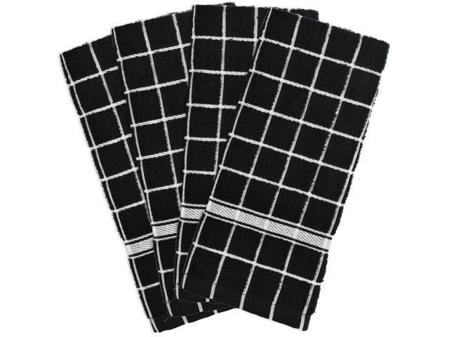 Click here for DII Black Solid Windowpane Terry Dishtowel (Set of... prices