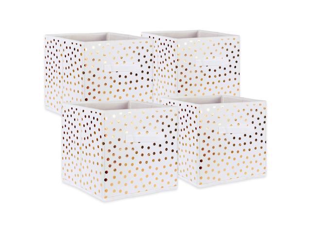 Click here for DII Nonwoven Polyester Cube Small Dots White/Gold... prices