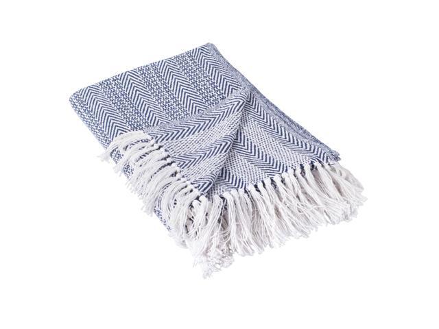 Click here for DII Nautical Blue Herringbone Stripe Throw prices