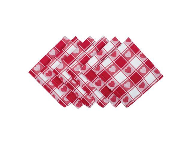 Click here for DII Hearts Woven Check Napkin (Set of 6) prices
