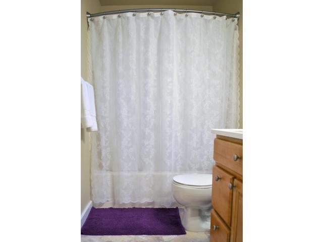 Click here for DII White Flower Blossom Lace Shower Curtain prices