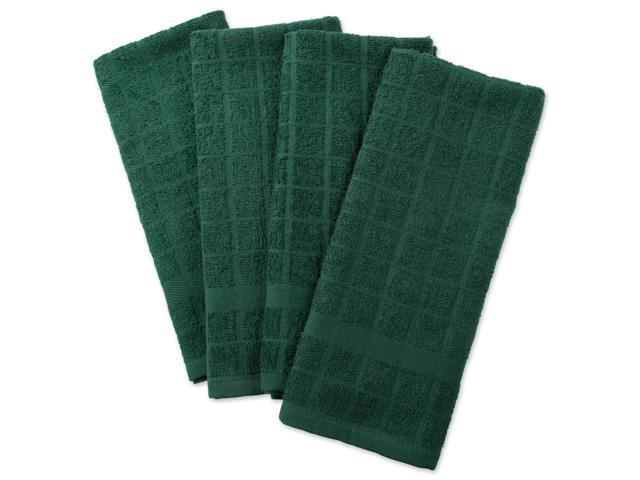 Click here for DII Solid Dark Green Windowpane Terry Dishtowel (S... prices
