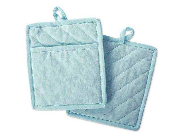 Click here for DII Aqua Solid Chambray Potholder (Set of 2) prices