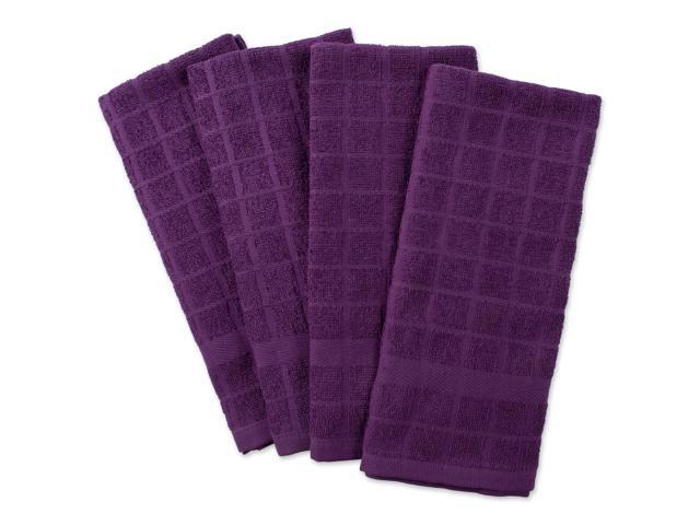 Click here for DII Solid Eggplant Windowpane Terry Dishtowel (Set... prices