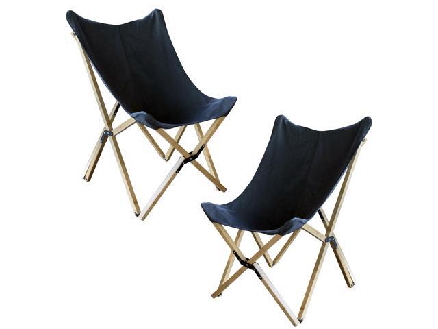 Click here for Canvas and Bamboo Butterfly Chair - Black - 2 Piec... prices